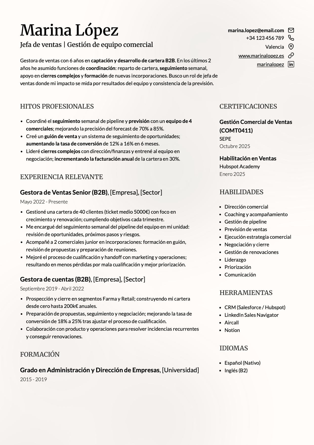 Plantillas de CV modernas y profesionales: descarga gratis | CandyCV